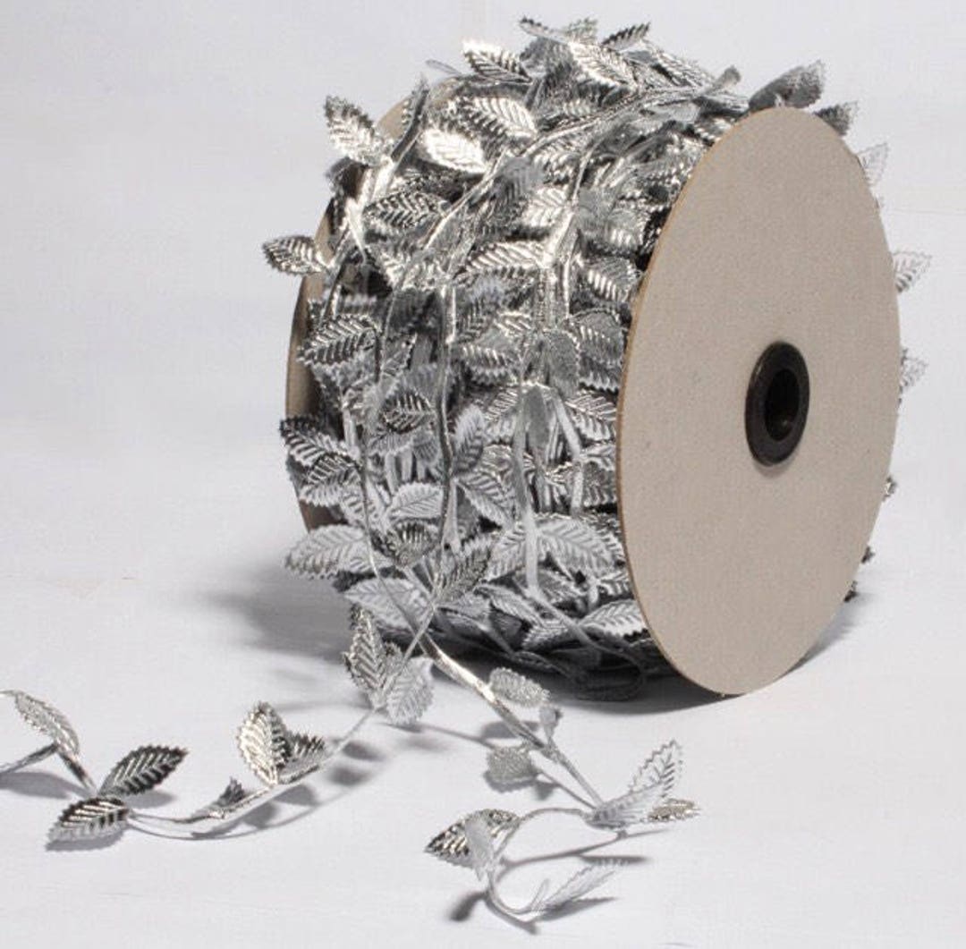 Miniature Silver Leaf Trim Garland 1 Yard 3 Feet Christmas Dollhouse ...