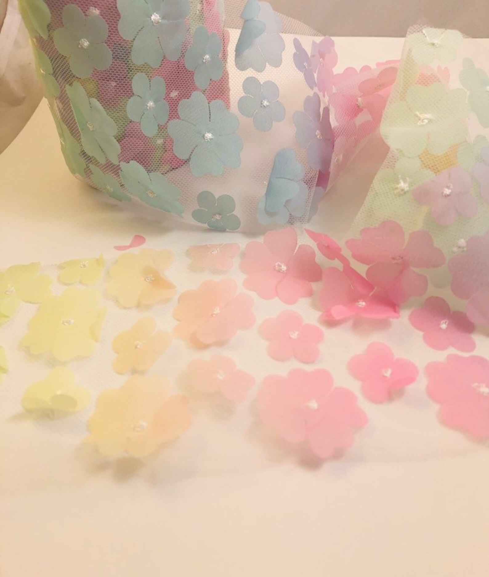 Ombré Pink Tulle Ribbon Hydrangea Tulle Ribbon Mint Tulle - Etsy