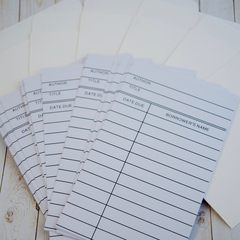 Library Card Place Cards - Etsy