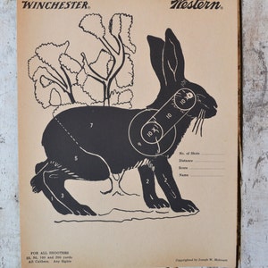 Vintage Winchester Western Jack Rabbit Target Shooting Paper C. 1940s ...