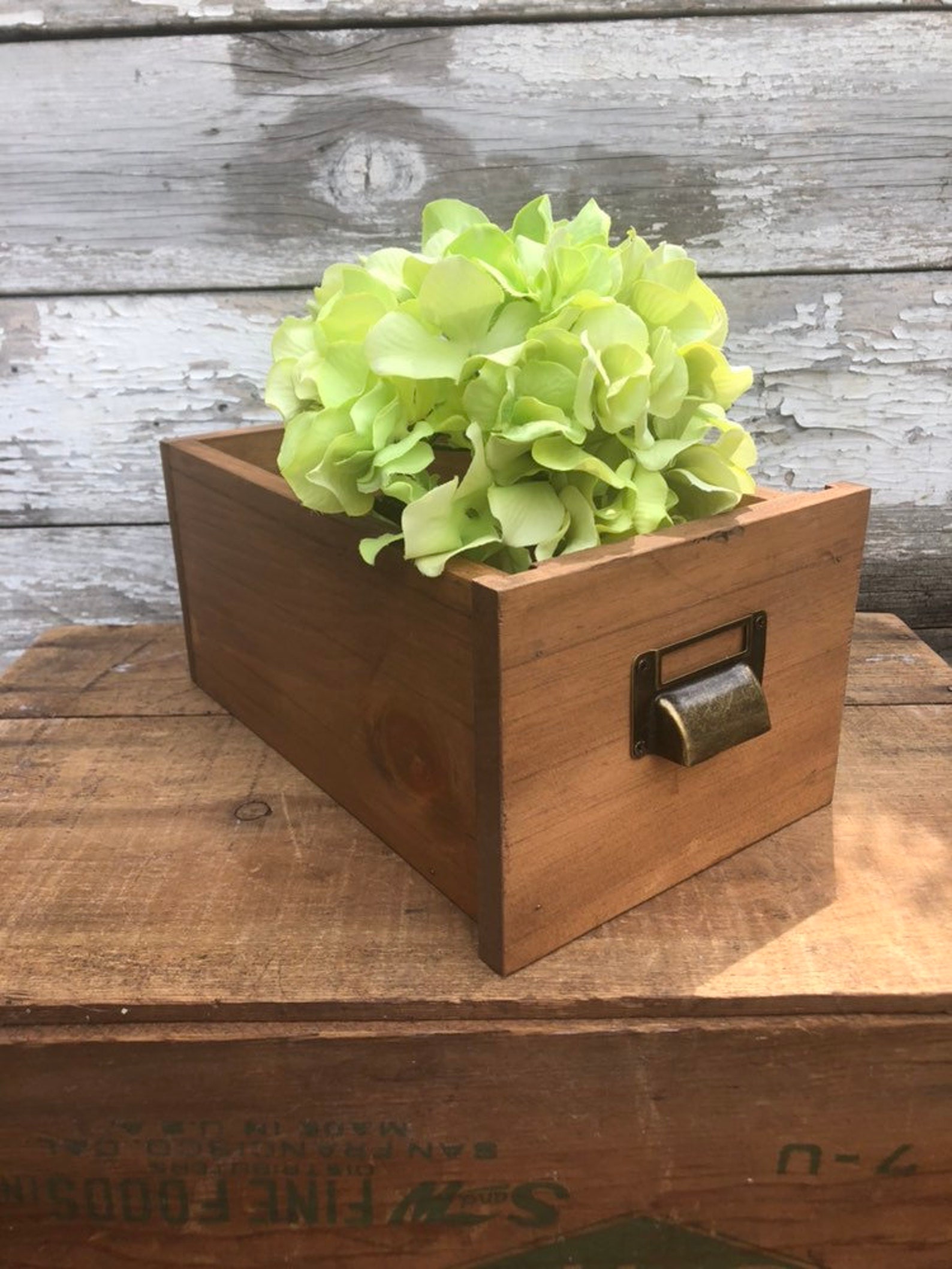 Library Drawer, Card Catalog Drawer, Wood Storage Box, Handmade ...