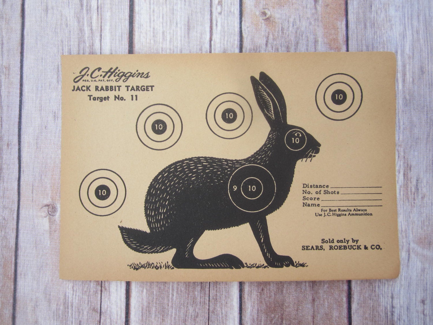 Vintage J.C. Higgins Rabbit Target No. 11 Shooting Paper C. - Etsy