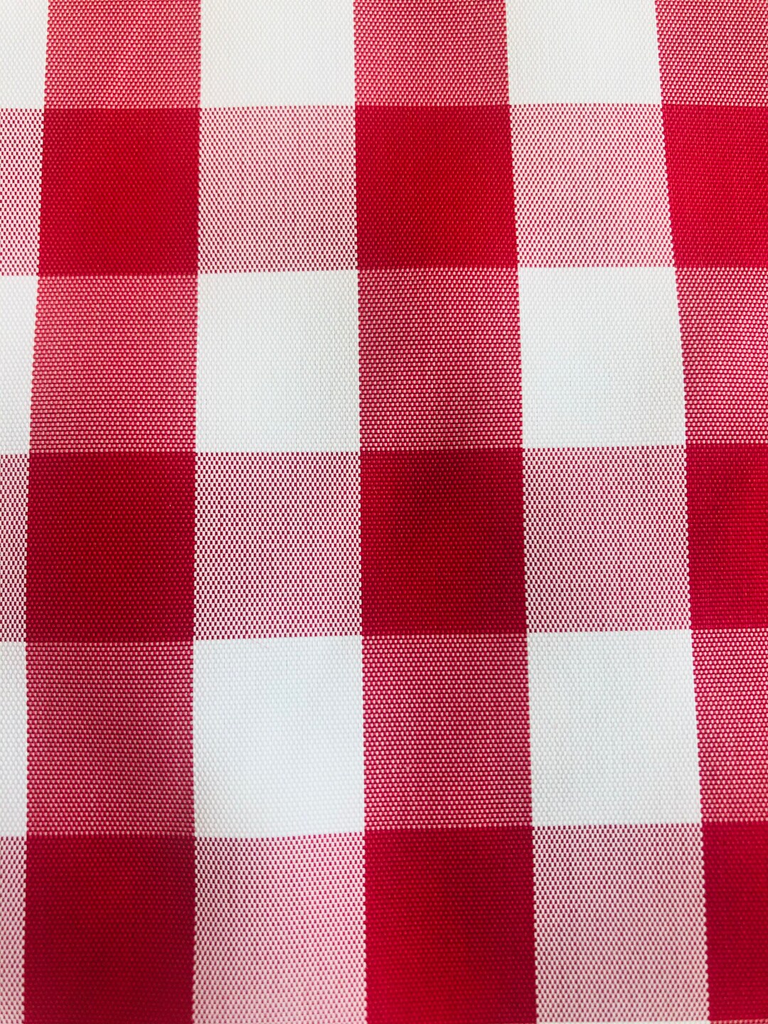 Red Gingham Check Plaid Curtain Drapery Fabric 54” Silky Polyester BTY ...