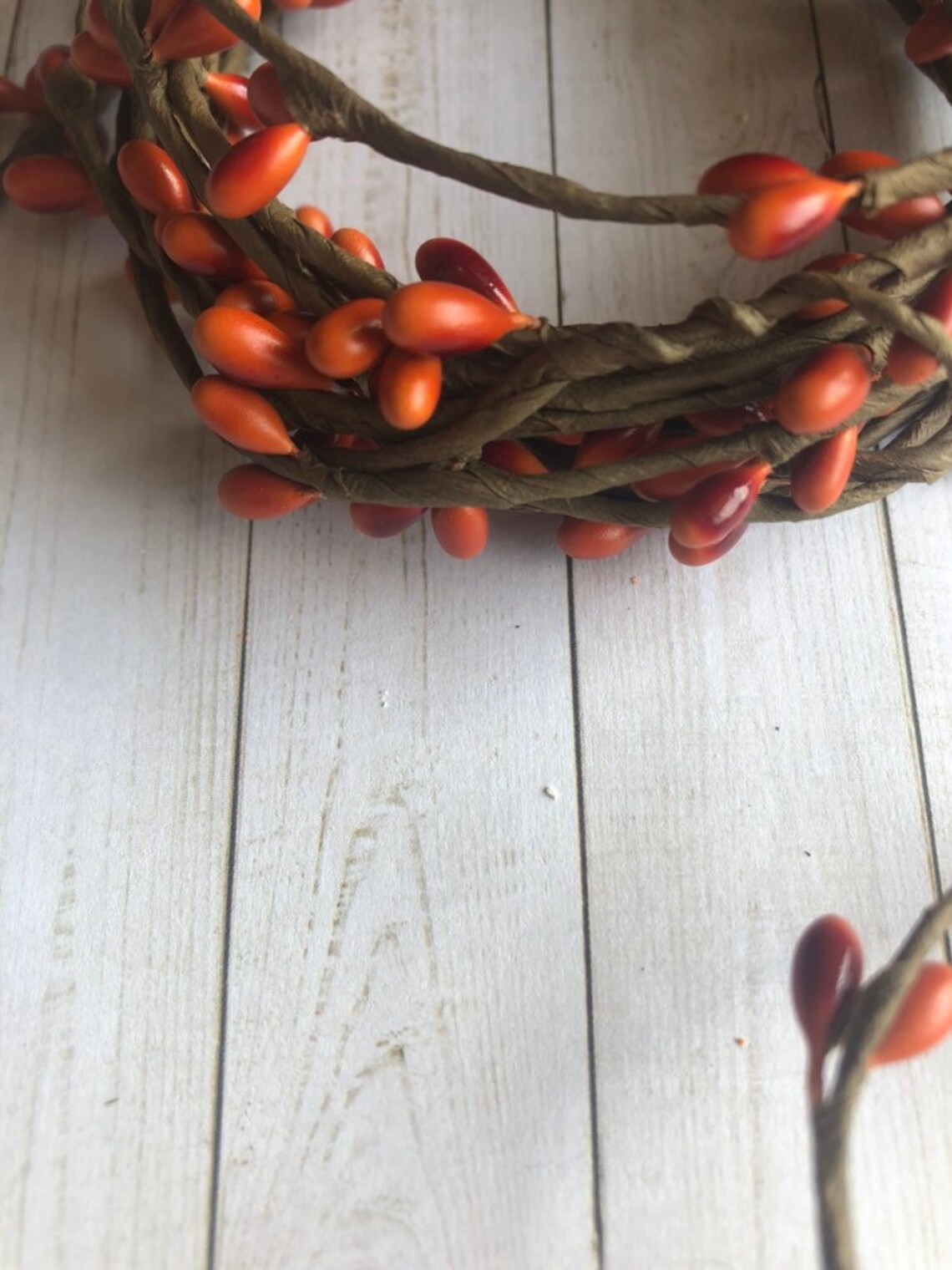 Orange Berry Wired Garland 1 Yard 3 Feet Fall Autumn Wreath | Etsy