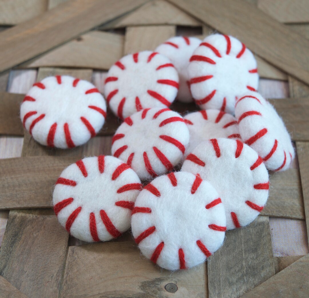 Felt Peppermint Candies, Felt Mints, Felted Candy, Peppermint Candy ...