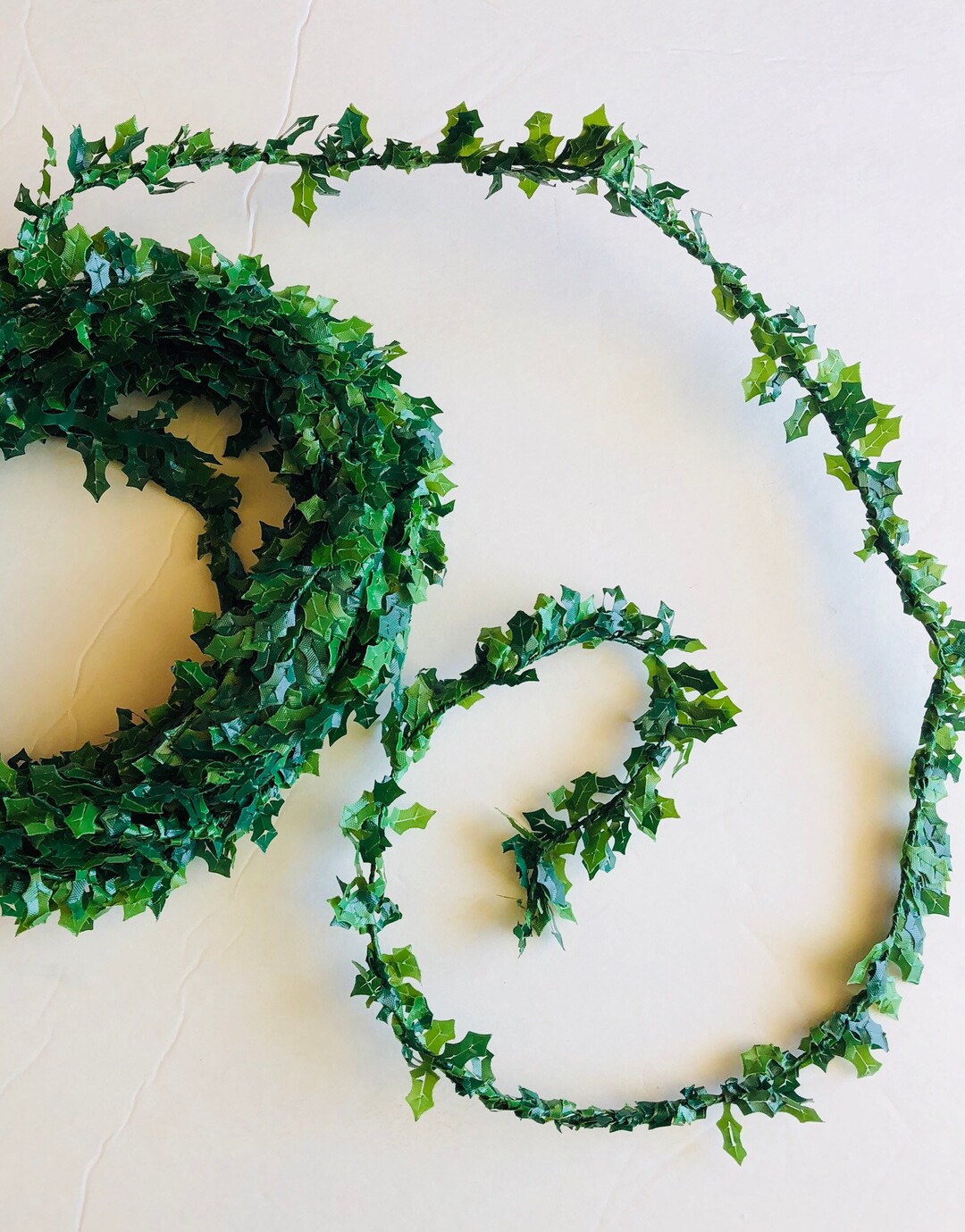 Miniature Holly Ivy Leaf Wired Garland 1 Yard 3 Feet Christmas ...