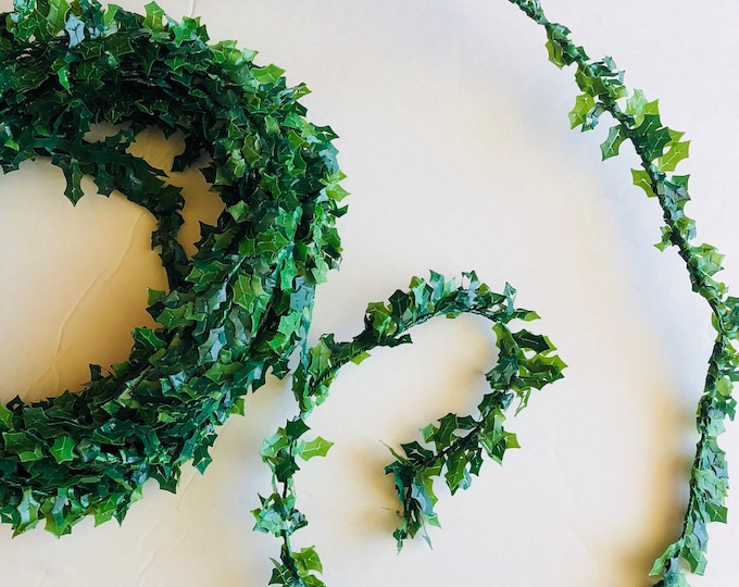 Miniature Holly Ivy Leaf Wired Garland 1 Yard 3 Feet Christmas ...