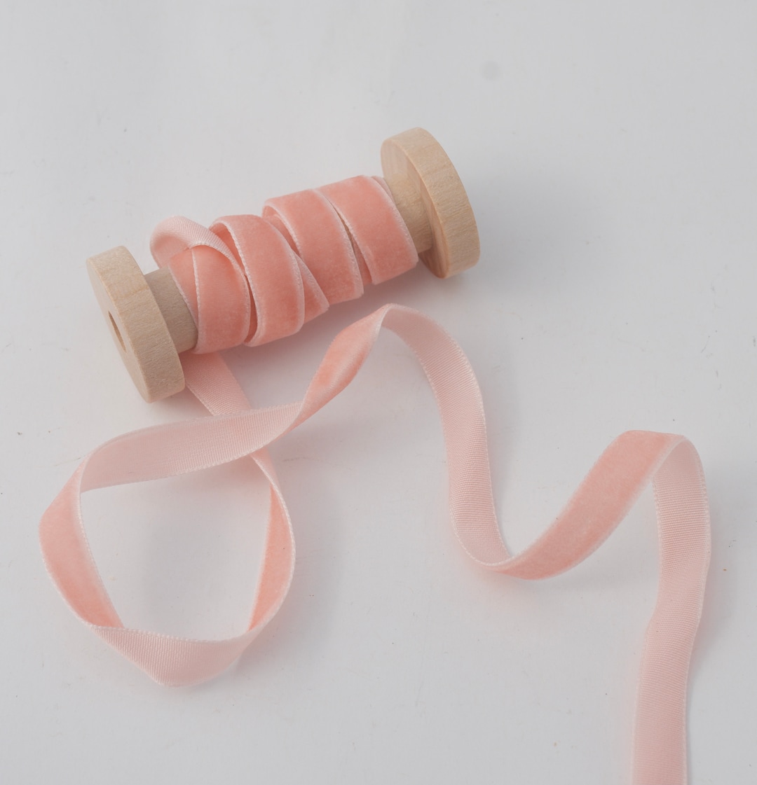 Blush Baby Pink Velvet Ribbon 1/2" by the Yard Trim Gift Wrapping Hair ...