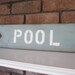 Handmade POOL Sign Wall Art Decor Blue Arrow Ocean Swim Summer ...
