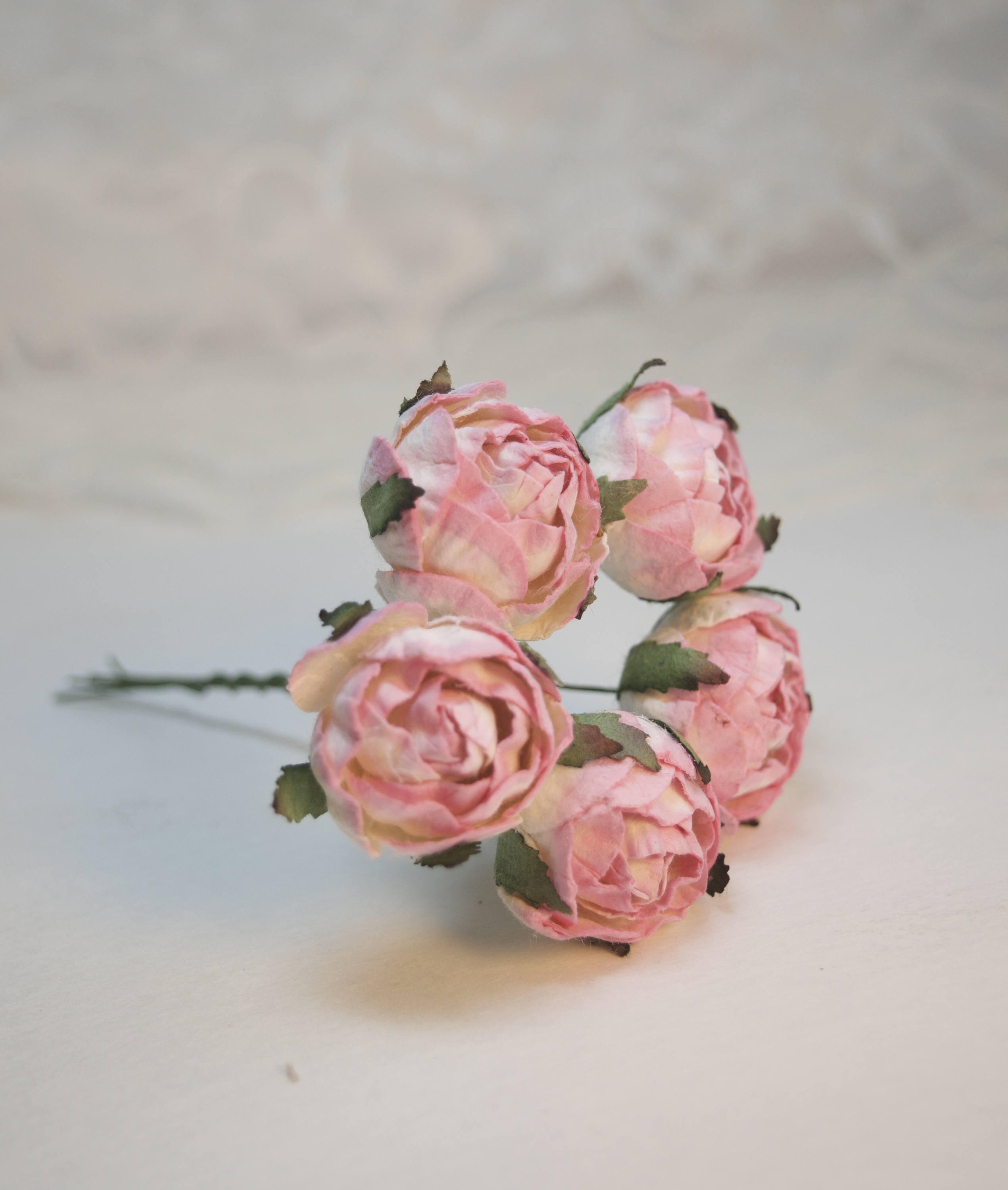 5 Pieces Pink Paper Flowers, Peony Paper Flowers, Mulberry Flowers ...