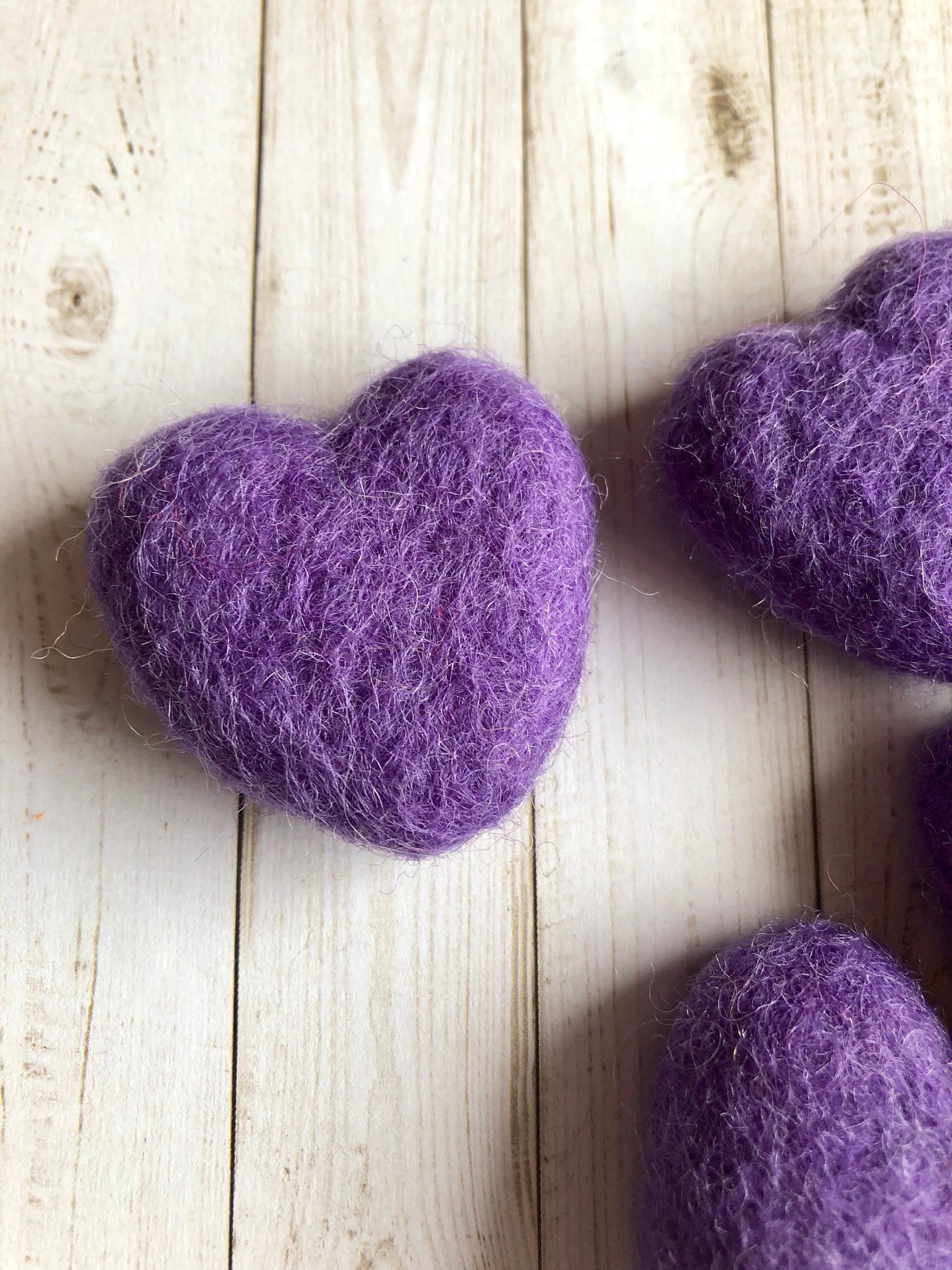 Lavender lilac purple Felted Wool Heart 4 5 cm Wool Felt | Etsy