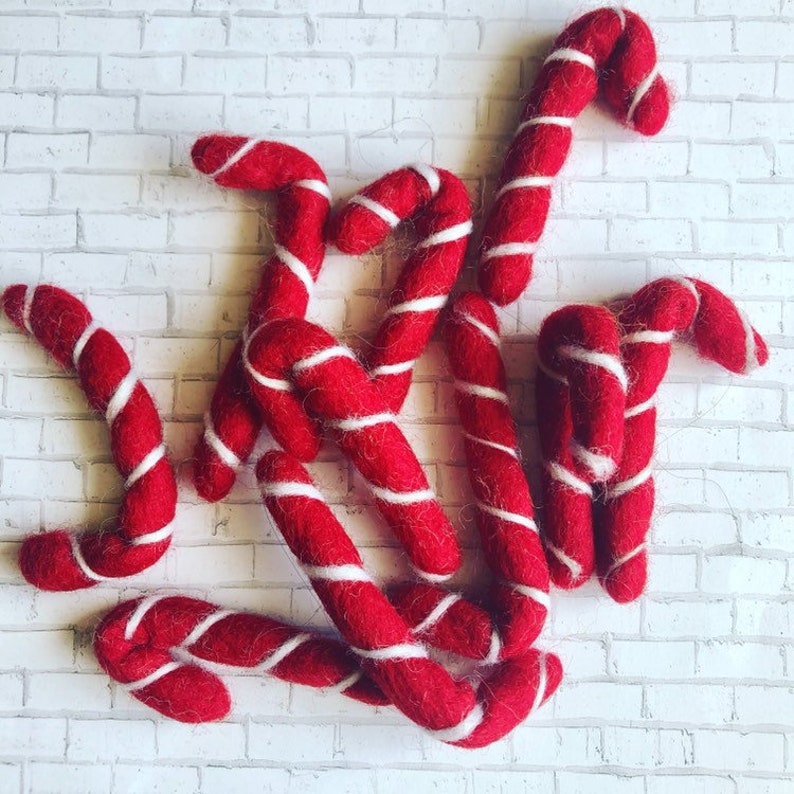 Felt Candy Canes Felt Mints Felted Candy Peppermint Candy - Etsy