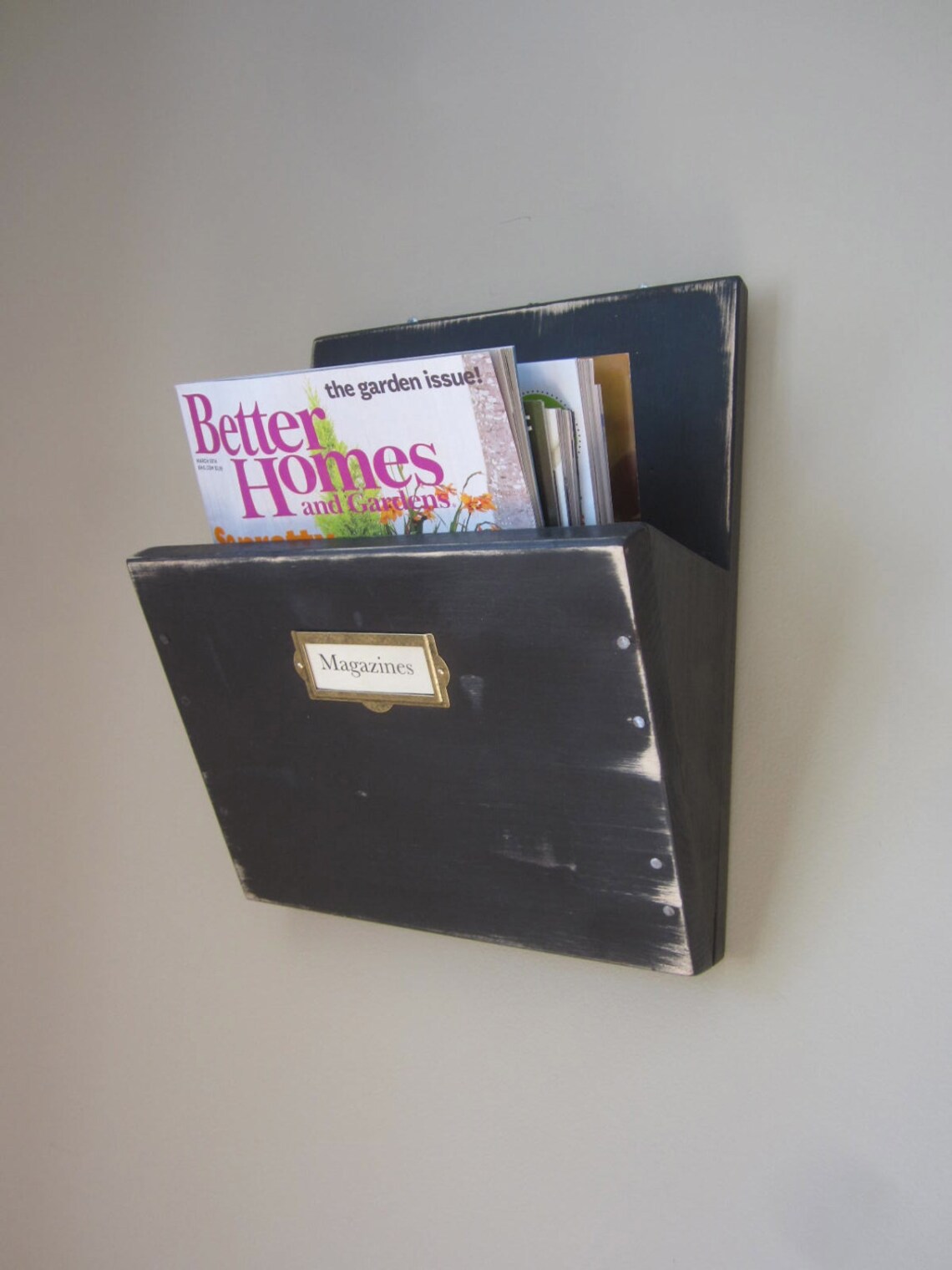 Handmade Wood Magazine Book Rack Holder Wall Pocket Hanging - Etsy