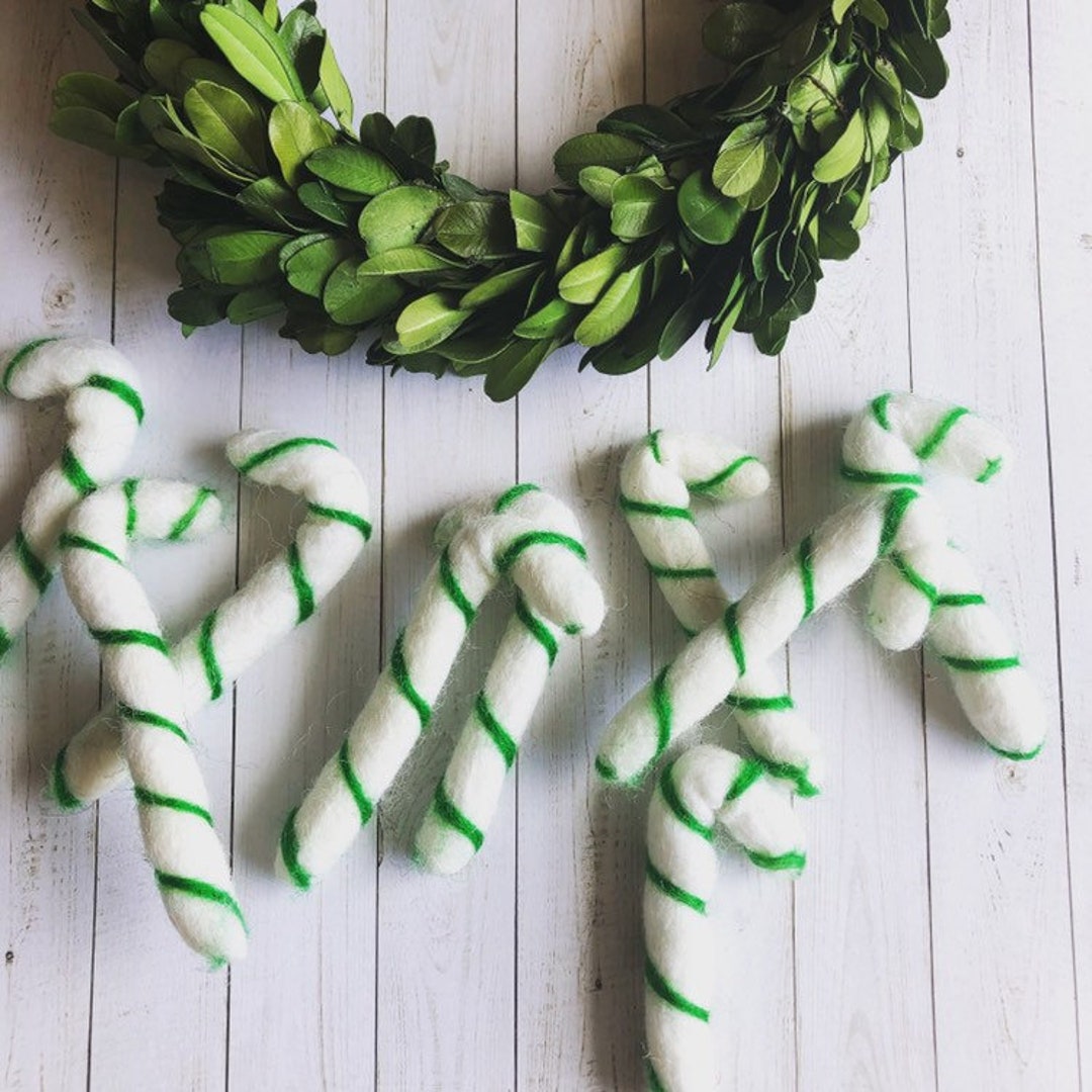 Felt Candy Canes, Felt Mints, Felted Candy, Peppermint Candy, Felt ...