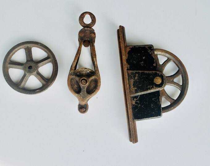 Vintage Antique Pulley Pulleys Set of 3 Repurpose Primitive - Etsy