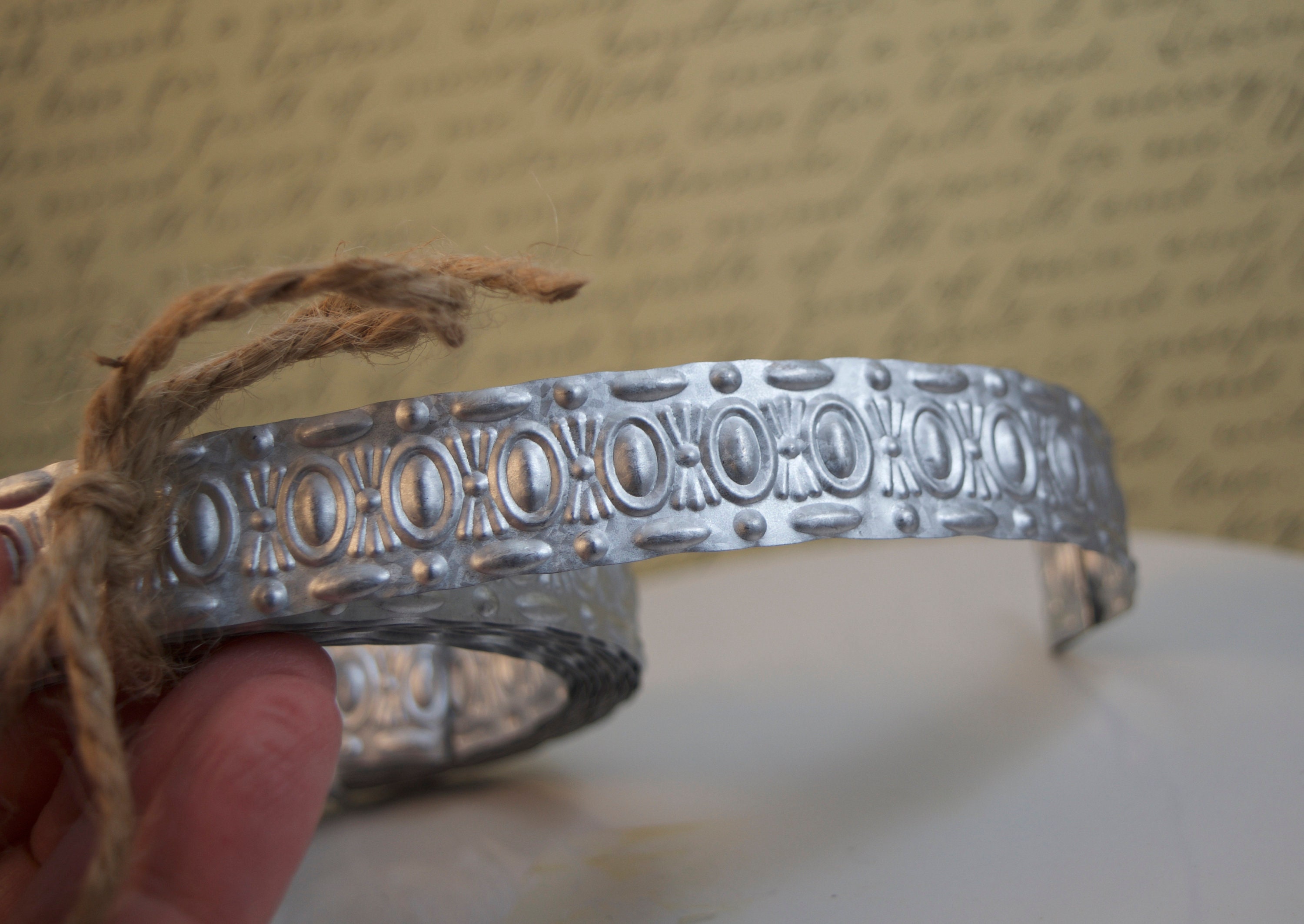 Stamped Zinc Metal Ribbon Trim Oval Frame Vintage Style by the - Etsy