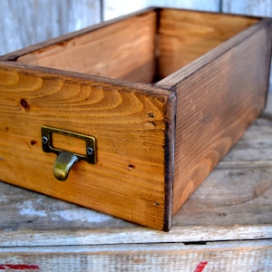 Library Drawer, Card Catalog Drawer, Wood Storage Box, Handmade ...
