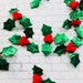 Christmas Holiday Holly Leaves Berries Green Red Crafts Decor ...
