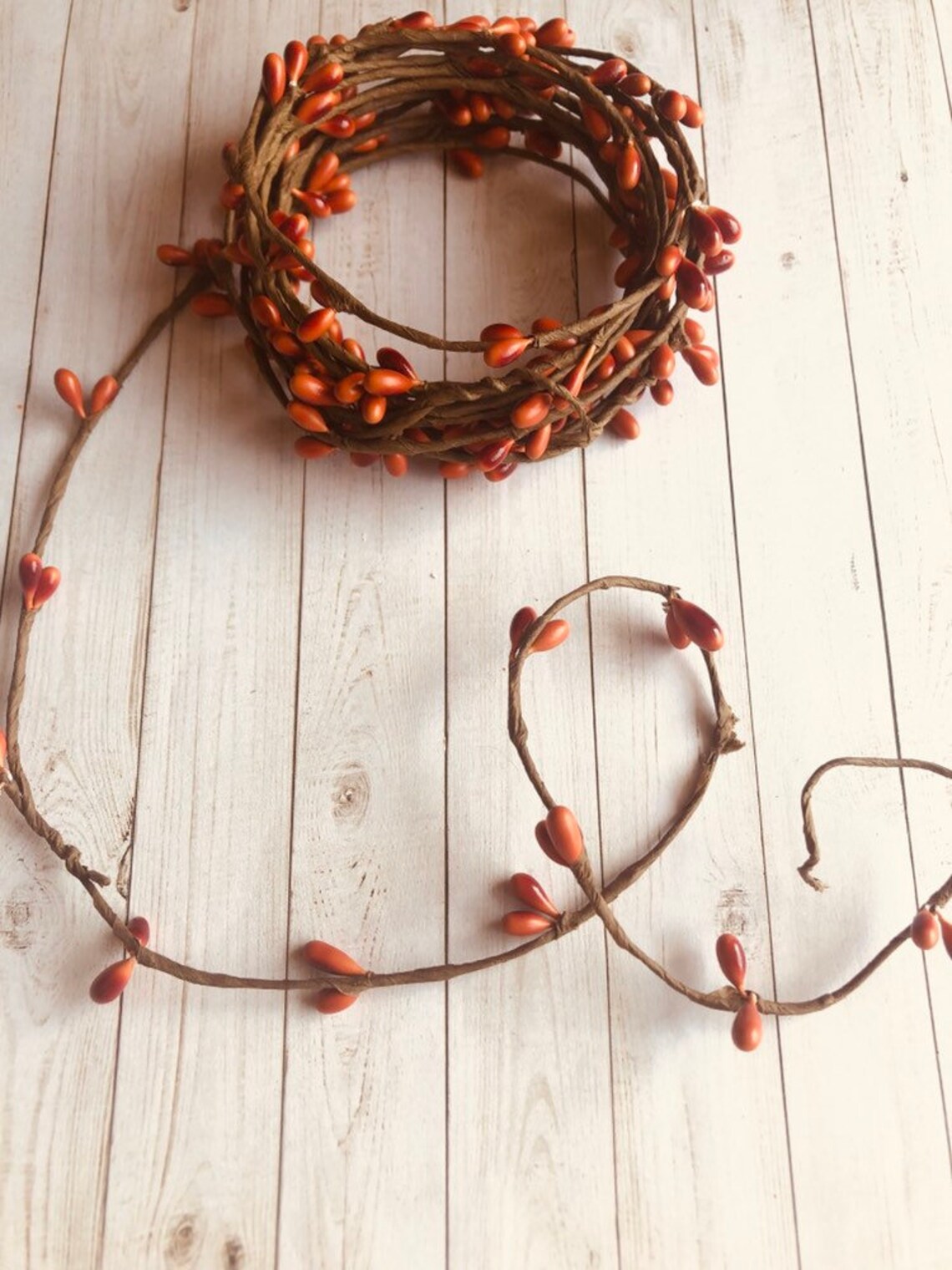 Orange Berry Wired Garland 1 Yard 3 Feet Fall Autumn Wreath | Etsy