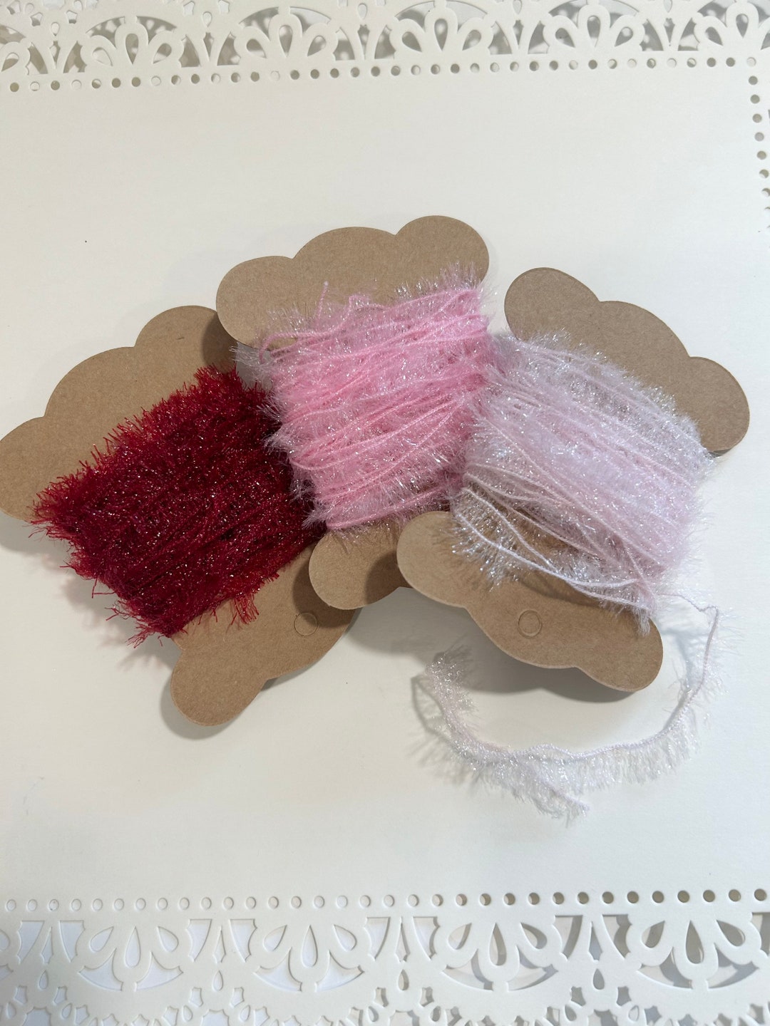 Blush Pink Crimson Twine, Pink Tinsel Trim, Mini Tinsel, Gift Wrapping ...