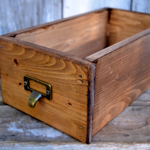 Library Drawer Card Catalog Drawer Wood Storage Box Filing - Etsy