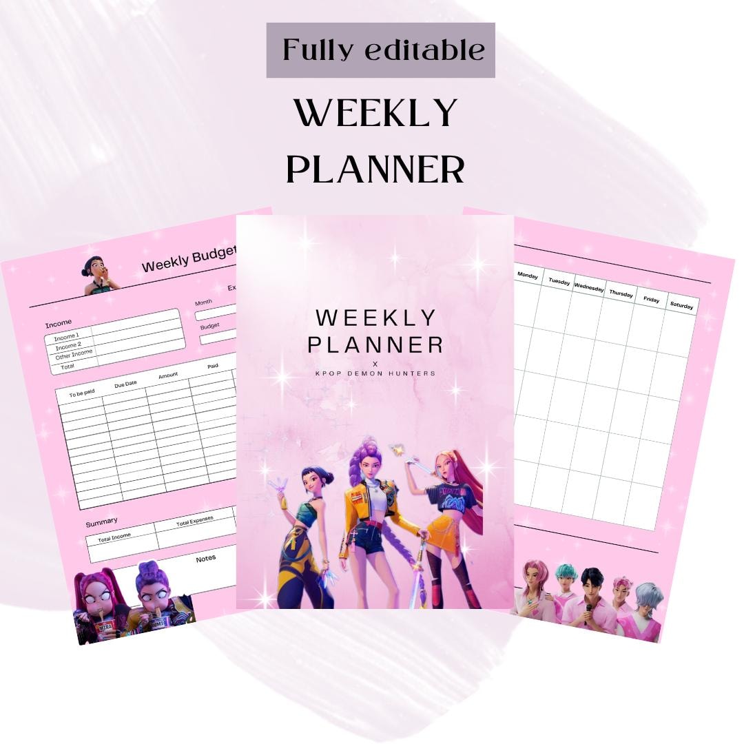 Weekly PLANNER ×kpop Demon Hunters CANVA DESIGN - Etsy Australia