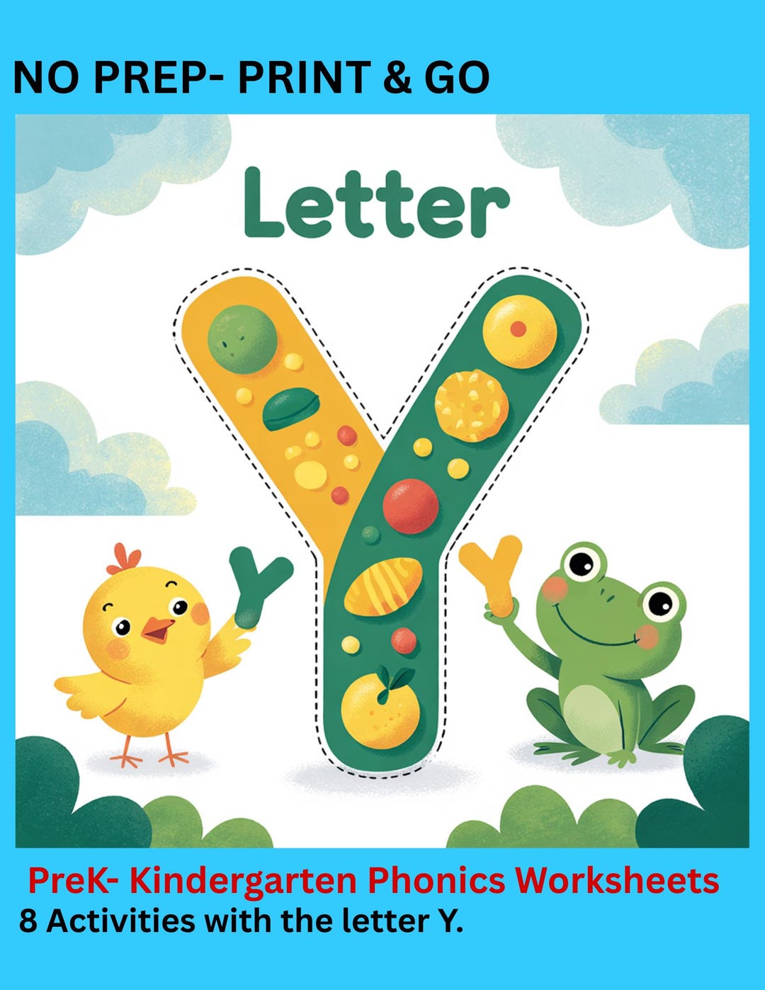 Letter Yy Phonics Worksheets - Etsy