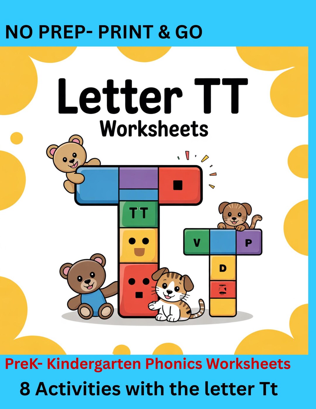 Letter Tt Phonics Worksheets - Etsy