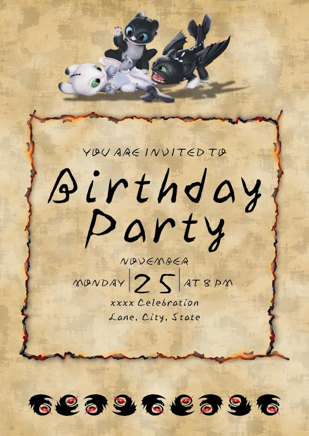 HTTYD Birthday Party Invitation - Etsy