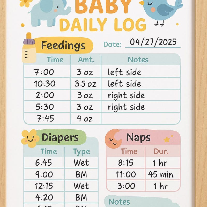 Newborn Sleep Feed Tracker - Etsy