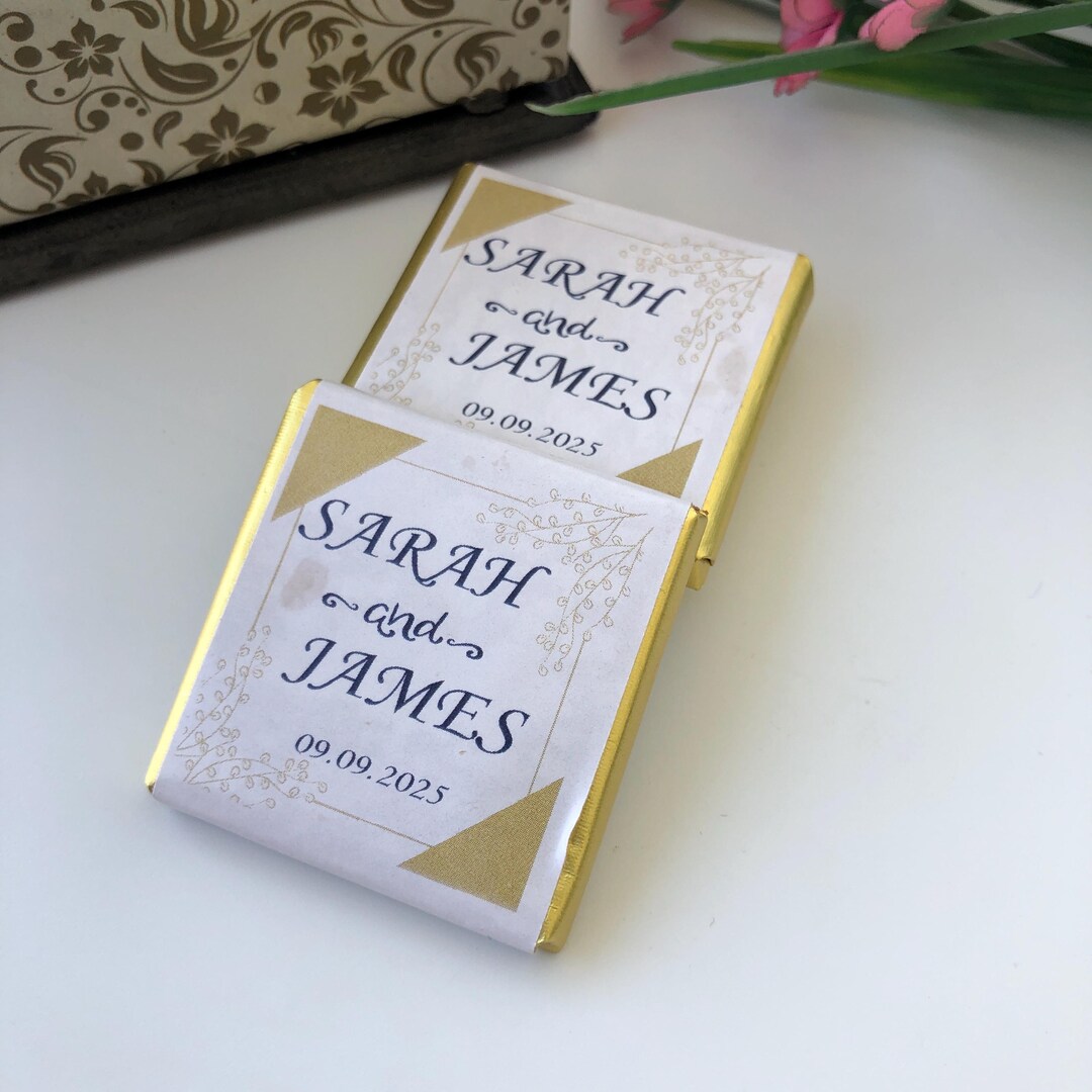 75pcs Wedding Neapolitan Chocolate Favours ,personalised Chocolate ...