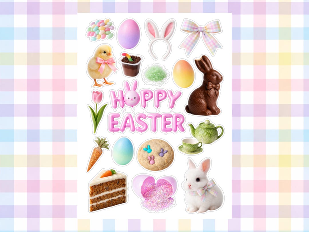 Easter Sticker Sheet for Junk Journal, Spring Scrapbook Sticker, Easter ...