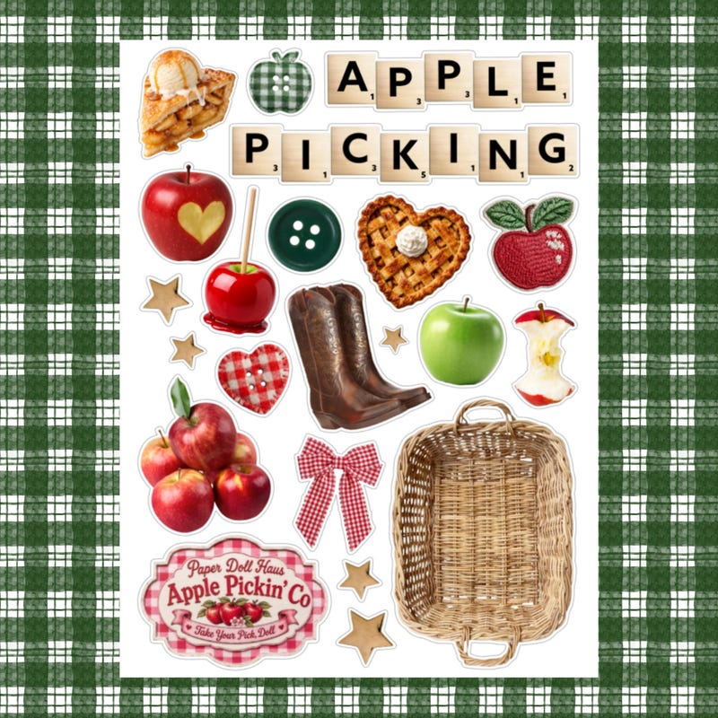 Apple Journal Stickers - Etsy