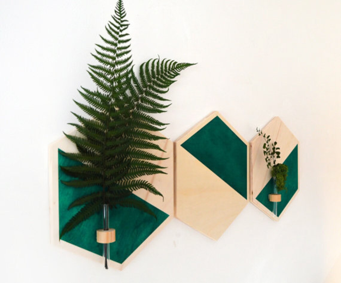FERN VERTICAL GARDEN Geometric Mural Decoration for Living - Etsy