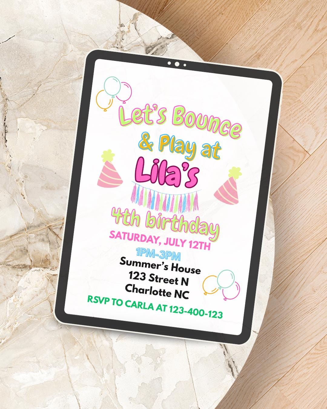 Let's Bounce - Birthday Invitation - Party Invite for Kids - Etsy