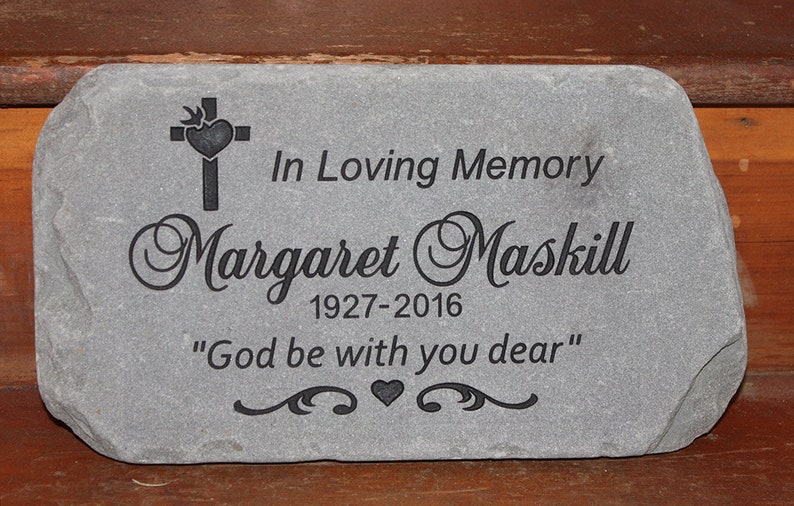 Hand Engraved Rock Custom Memorial LARGER - Etsy