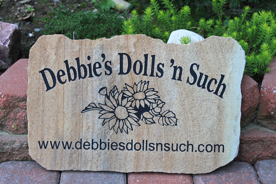 Hand Engraved Rock Custom House Address Name or Business | Etsy