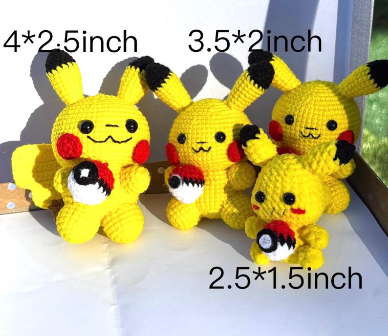 Pokémon,pikachu,handmade Crochet Plush Doll,keychain,coin Purse, Car ...