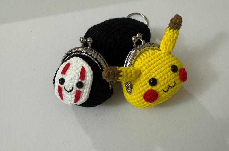 Handmade Crochet Animal Coin Purse | Kiss Lock Keychain Wallet - Etsy