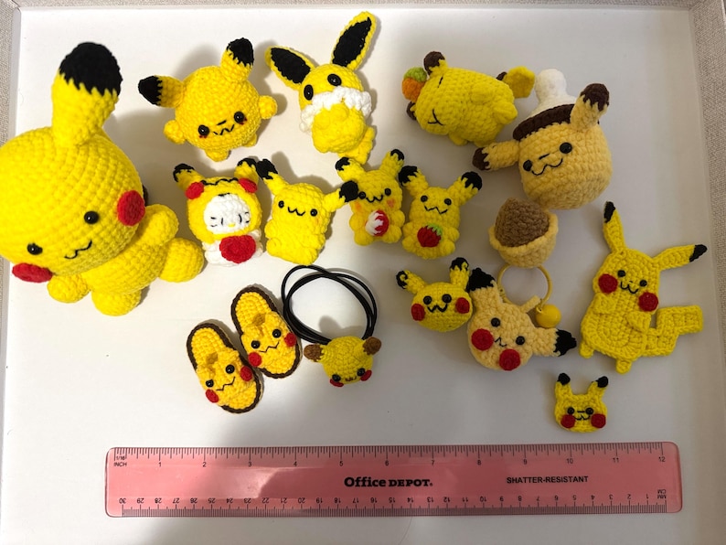Pokémon,pikachu,handmade Crochet Plush Doll,keychain,coin Purse, Car ...