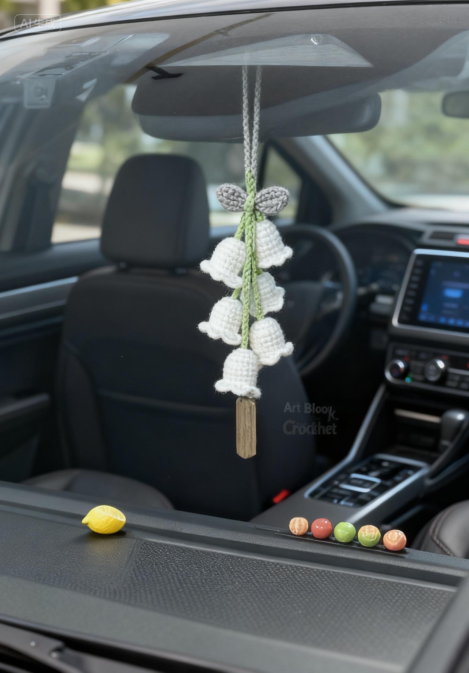 Handmade Crochet Lily of the Valley Keychain: Cotton Bag Charm - Etsy