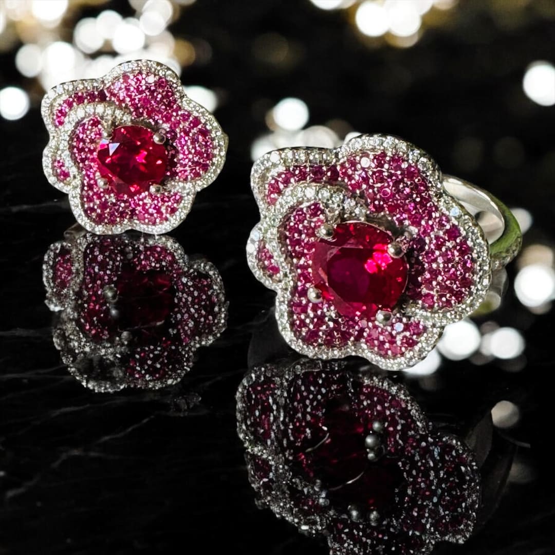 Handmade Natural Ruby Rose Ring - Etsy