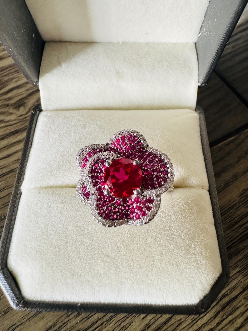 Handmade Natural Ruby Rose Ring - Etsy