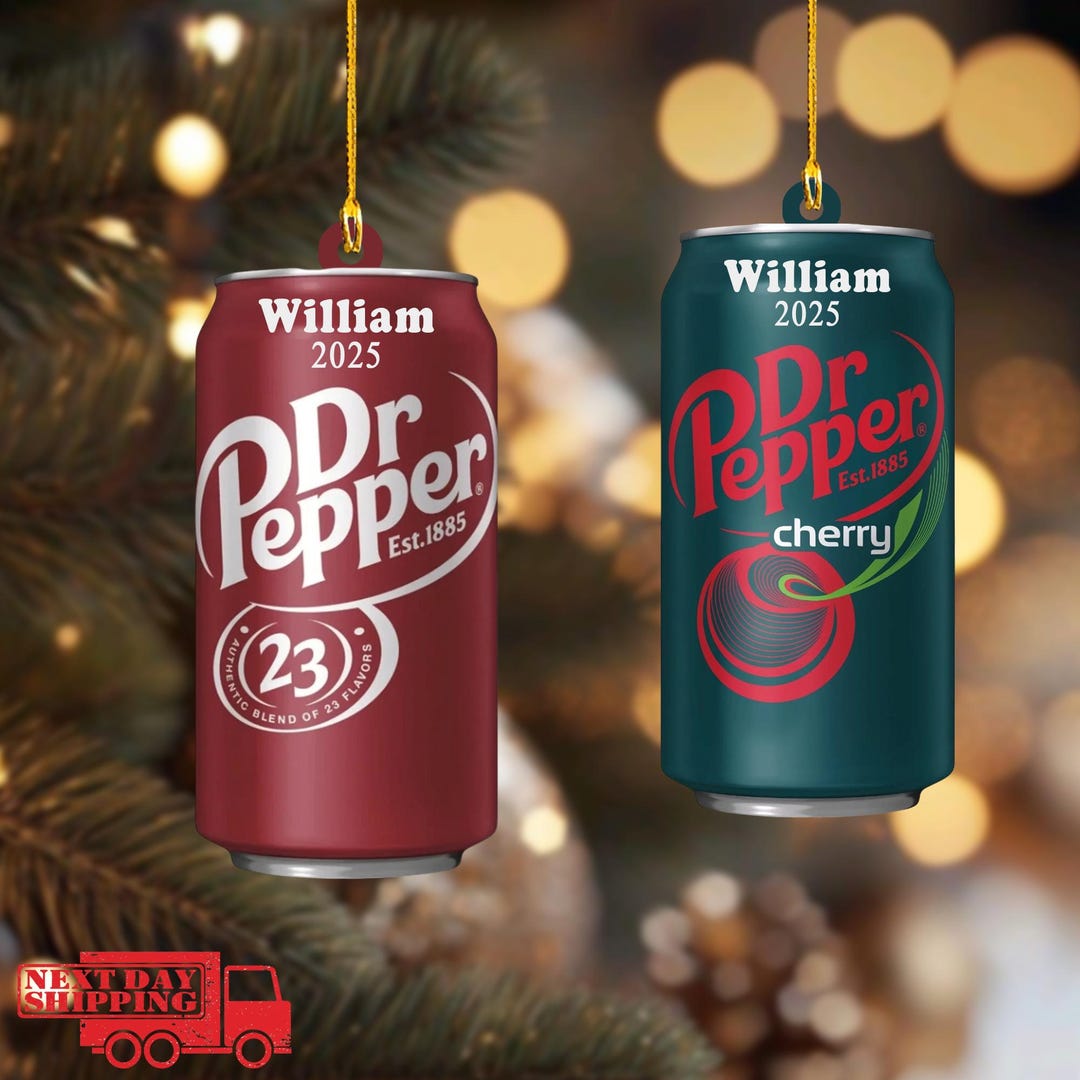 Personalized Dr Pepper Christmas Ornament, Custom Name Soda Can ...