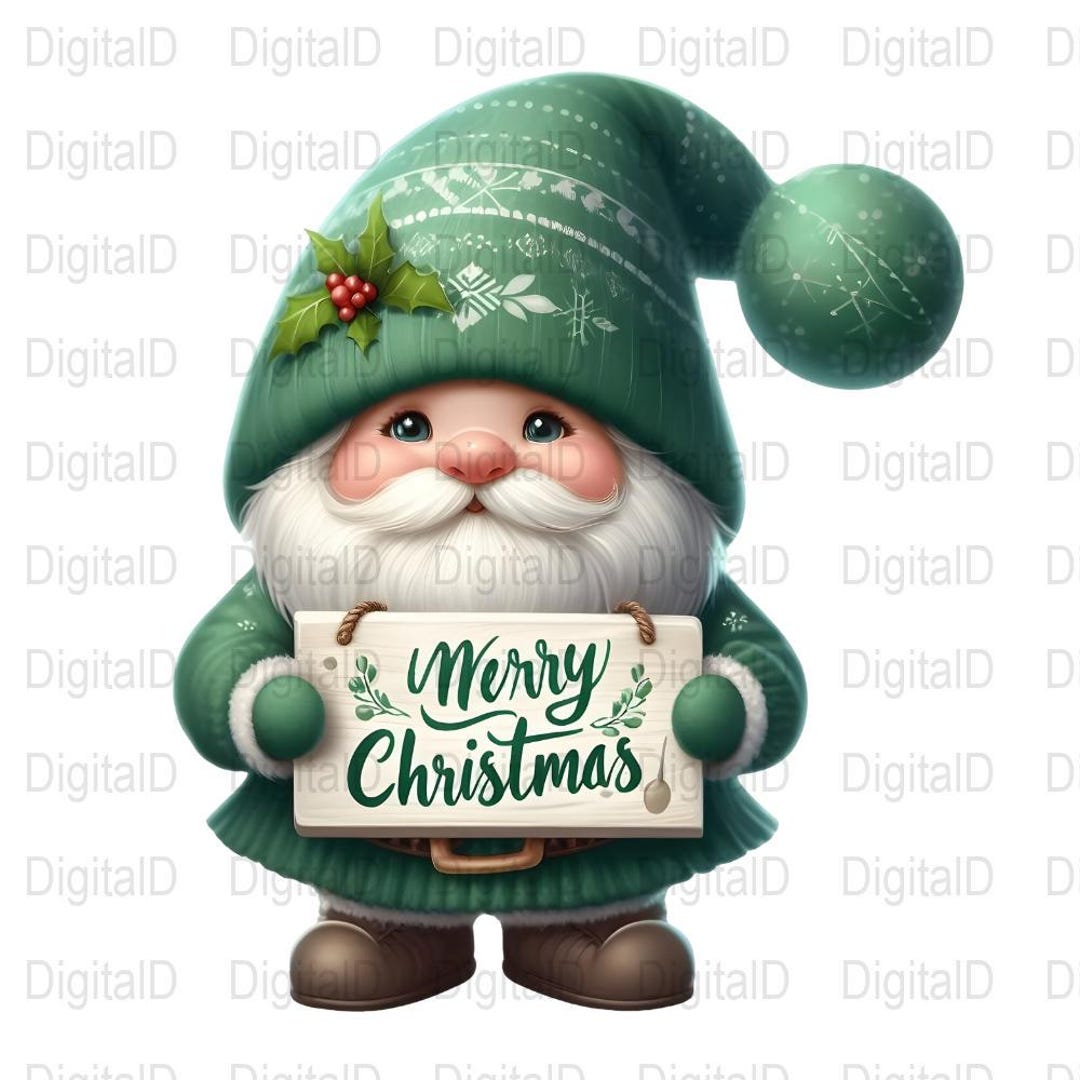 Christmas Gnome PNG, Green Holiday Sign (digital File) - Etsy