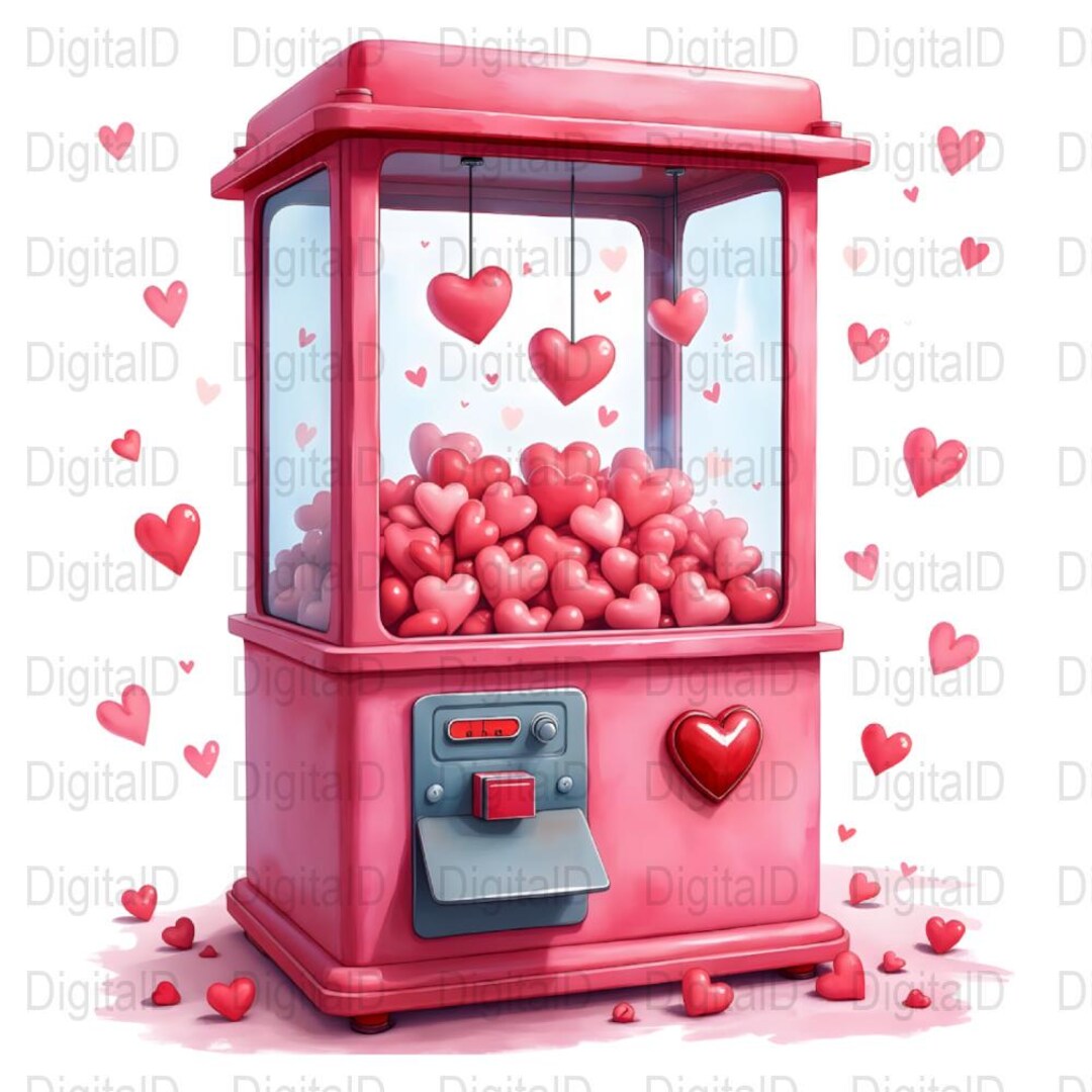 Heart Claw Machine Digital Art, Love Digital Download, Valentine Decor ...