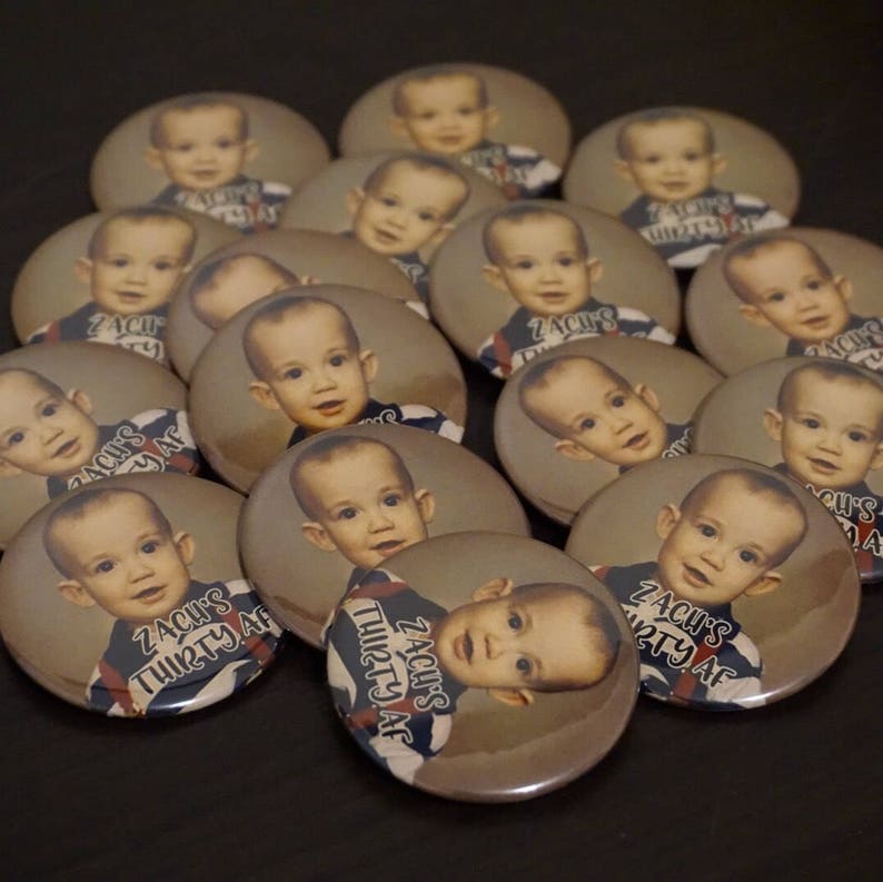 Custom Photo Button Pins – Adult Party Favors, Milestone Celebration - Etsy