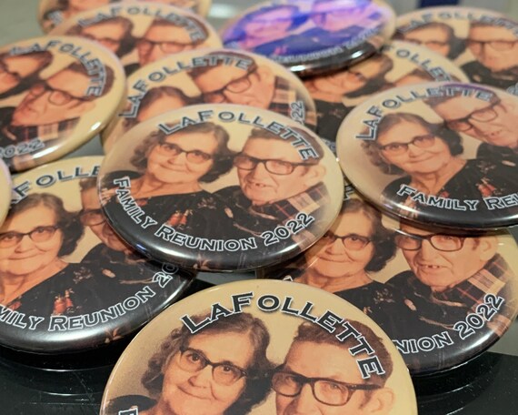 Custom Family Photo Pins, Family Button Pins, Family Reunion Favors ...