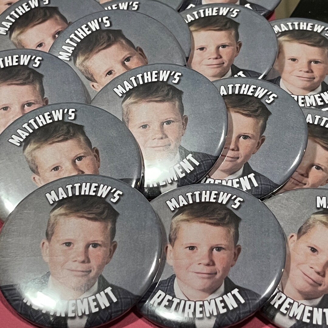 Custom Retirement Party Favor, Photo Pins for Work Party, Adult Party ...
