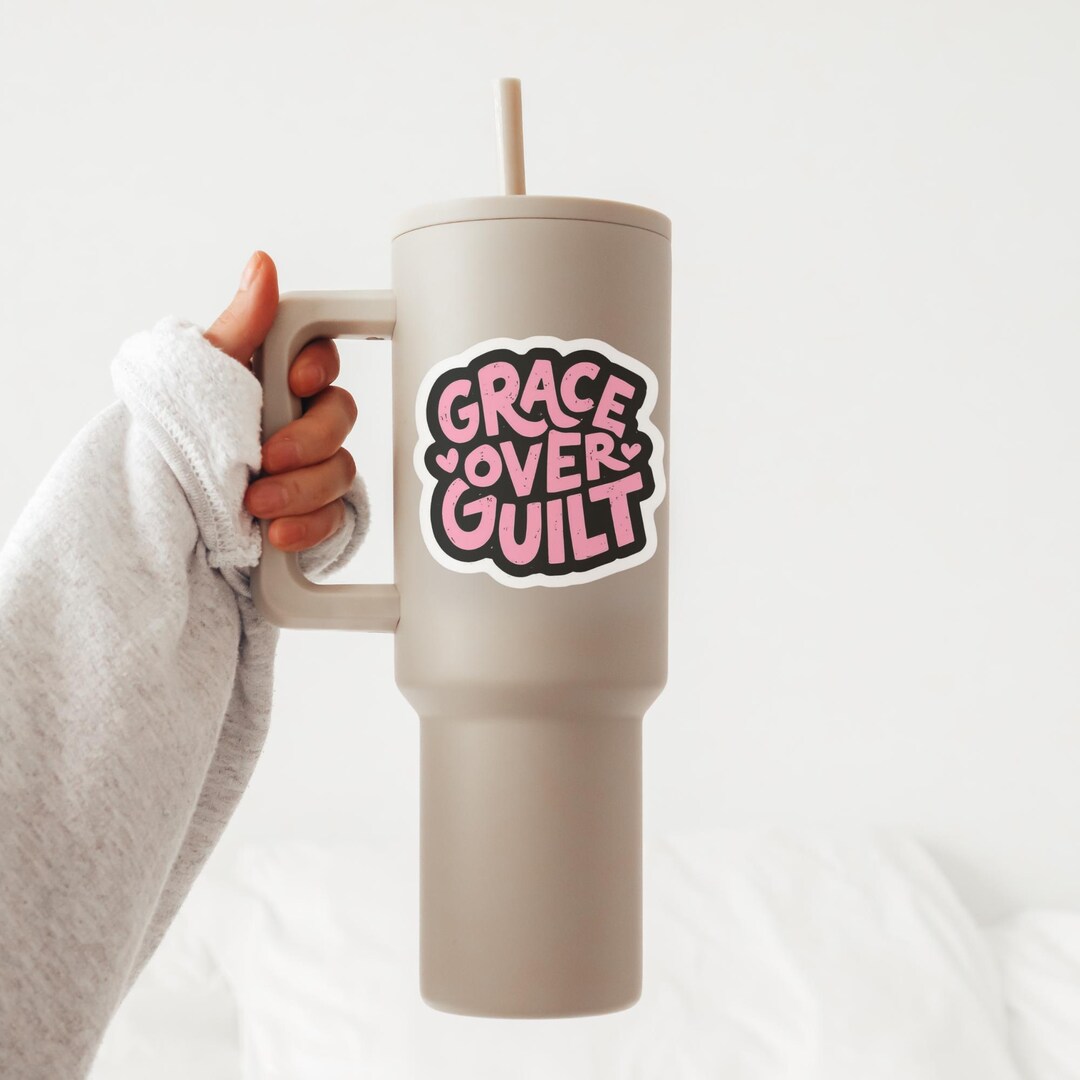 Grace Over Guilt Sticker – Self-compassion Quote in Pink & Black - Etsy